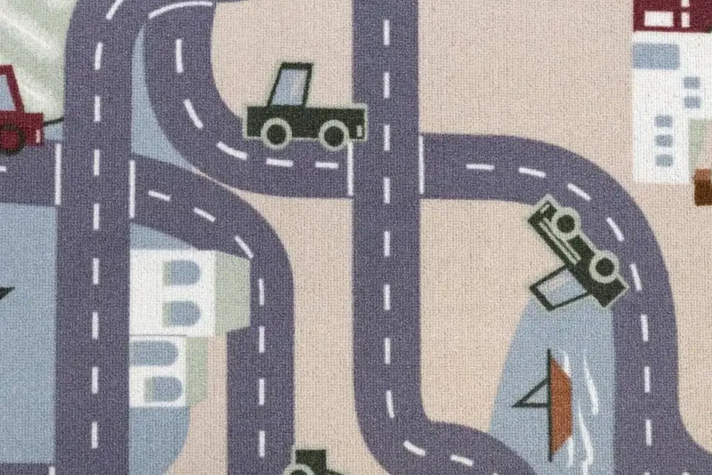 Vopi, Dětský kusový koberec Scanroad 39 kruh, 250x250 (průměr) kruh, vícebarevná, dětský pokoj