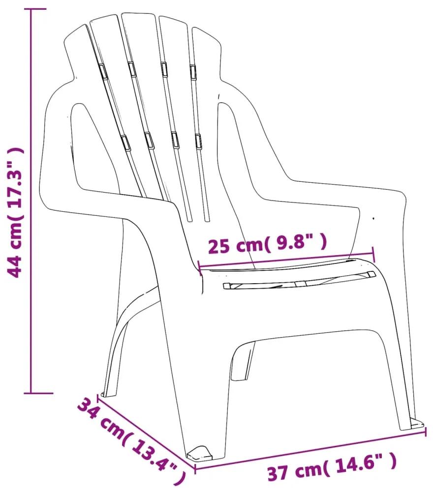 Zahradní židle 2 ks pro děti červené 37x34x44cm PP vzhled dřeva - Default Title