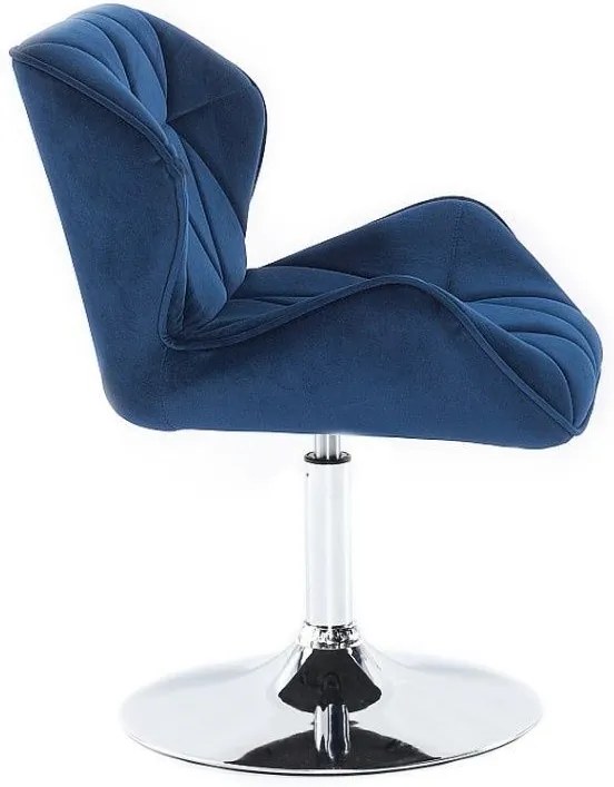 LuxuryForm DESIGN Otočná židle MILANO VELUR na stříbrném talíři - modrá