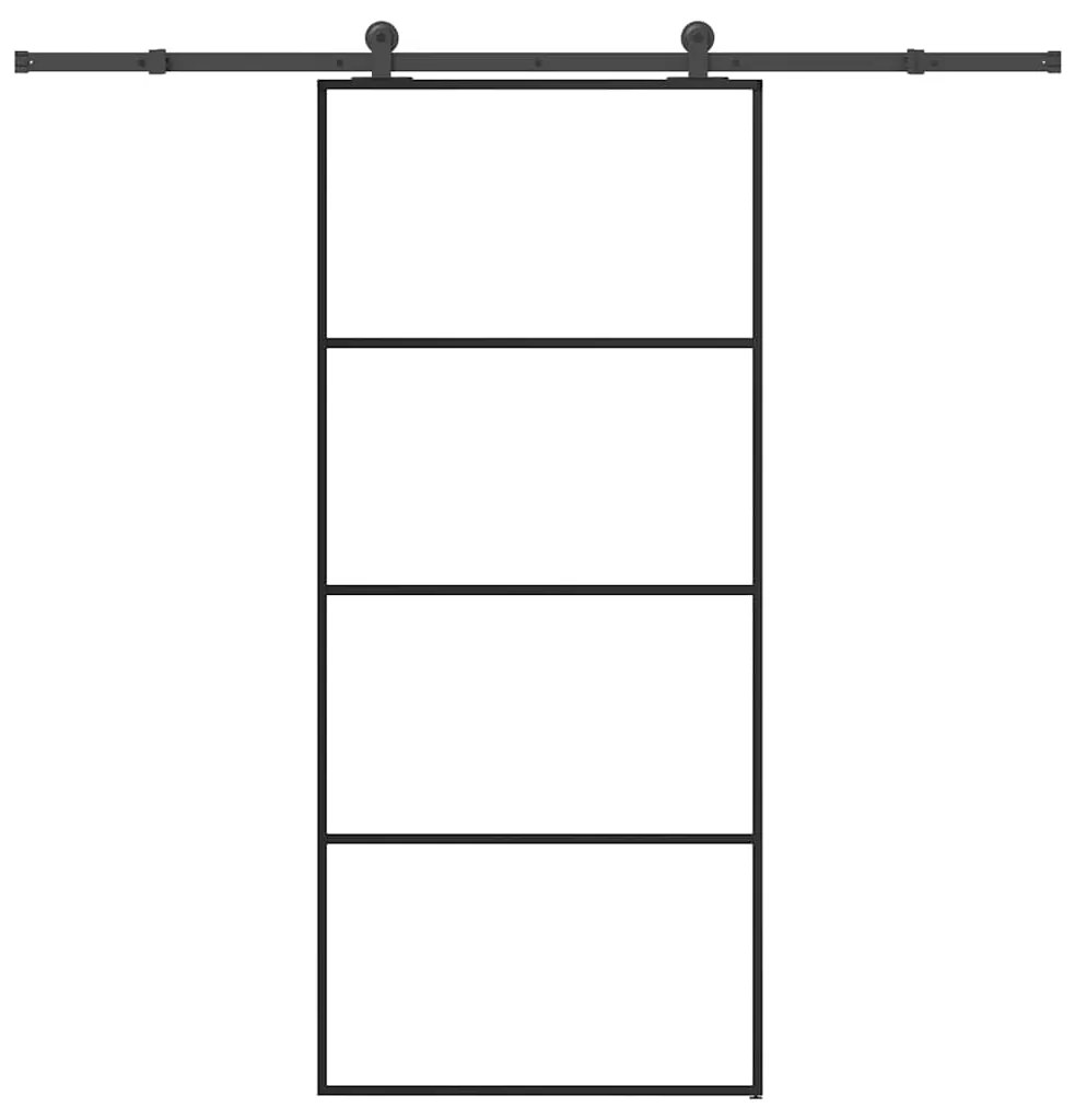 Posuvné dveře s kováním 90x205 cm ESG sklo a hliník 3332871