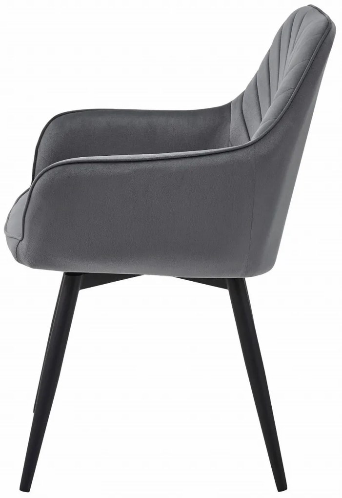 Otočné jídelní křeslo NANA360 VELVET, tmavě šedé