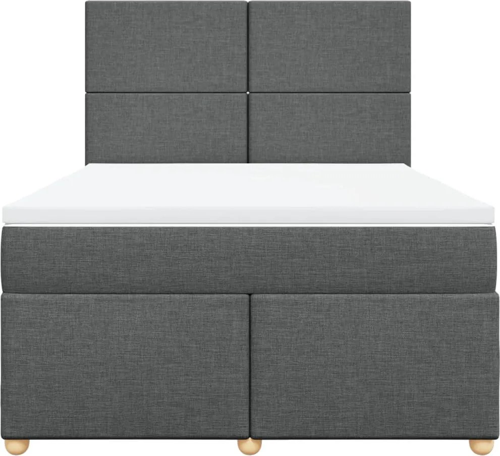Box spring postel s matrací tmavě šedá 140x200 cm textil 3291297