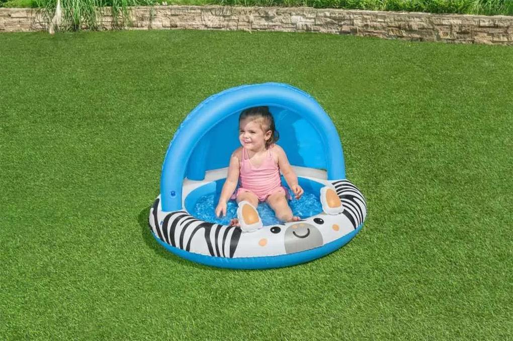 BESTWAY Dětský nafukovací bazén se stříškou a nafukovacím dnem Bestway Zebra