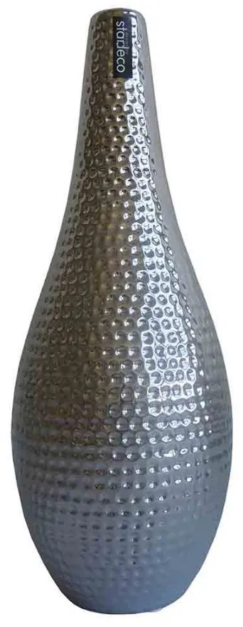 Váza Stardeco keramická stříbrná 17,5x45cm