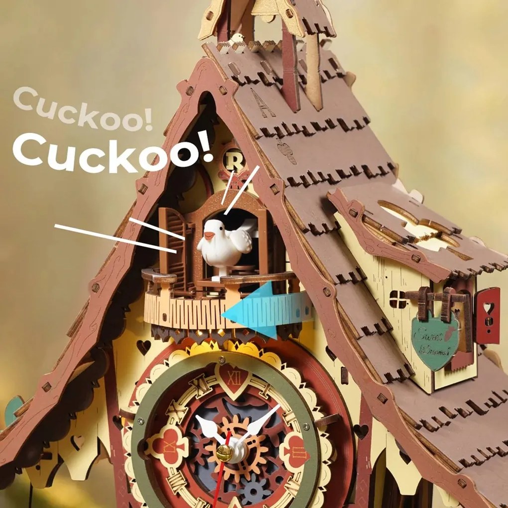 RoboTime 3D mechanická skládačka Kukačkové hodiny
