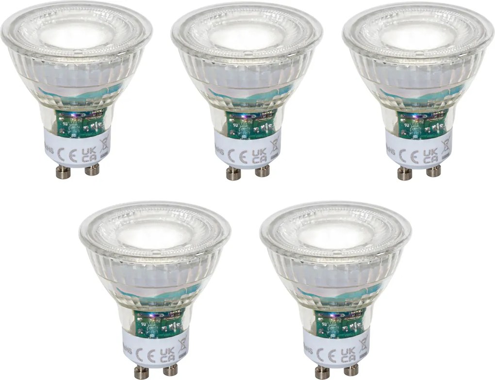 Sada 5 čirých stmívatelných LED žárovek GU10 50mm 2,5W 450 lm 6500K