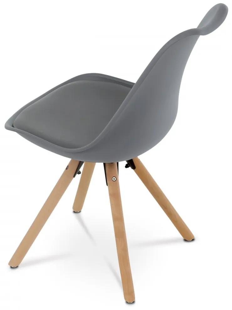 Jídelní židle KANTO — plast, ekokůže, více barev Bílá