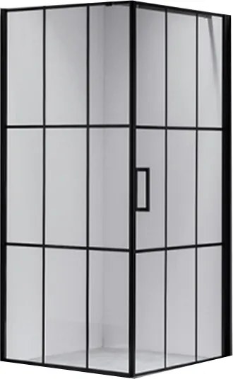 BPS-koupelny Čtvercový sprchový kout HYD-SK13B 90x90 černá/transparent - bez vaničky