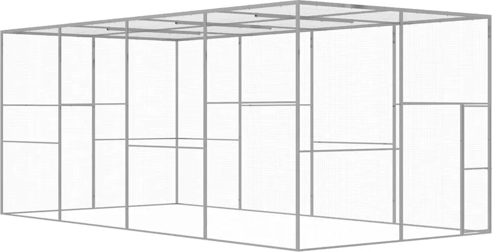 Klec pro kočky 6 x 3 x 2,5 m pozinkovaná ocel 146362
