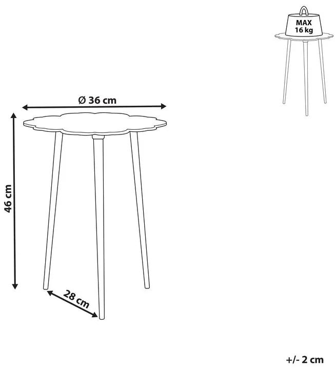 Kovový odkládací stolek stříbrný/černý PUHOI Beliani