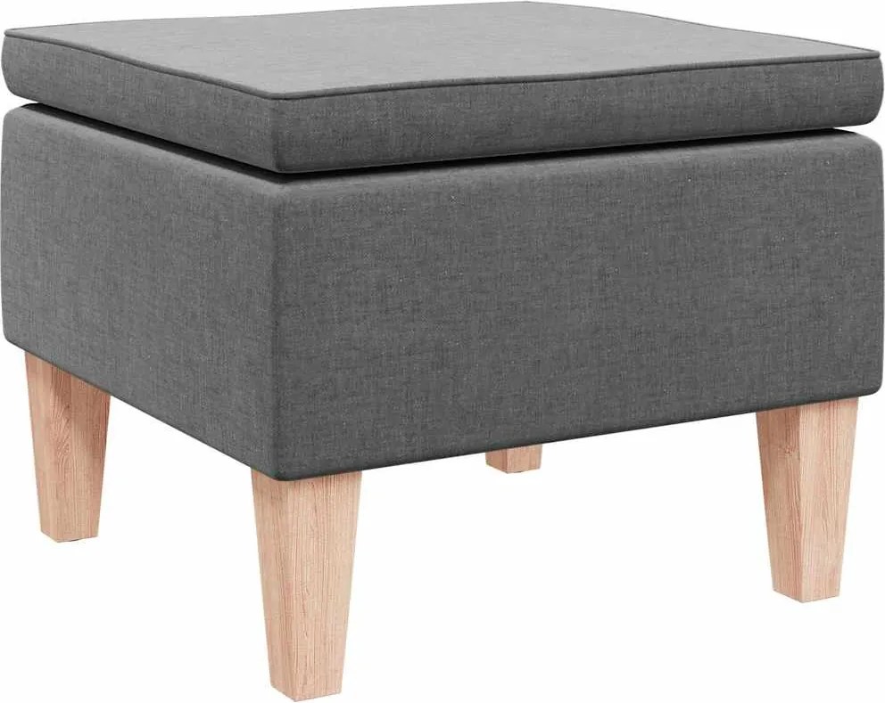 Stolička s dřevěnými nohami tmavě šedá textil 329426