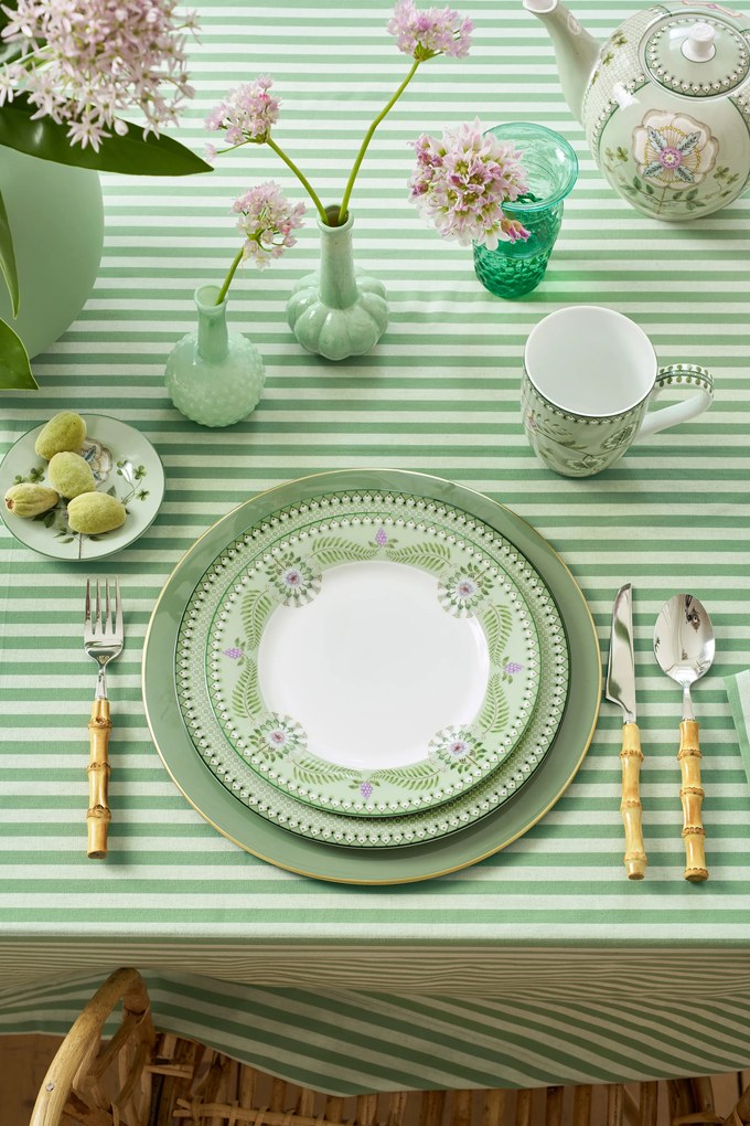 Pip Studio Lily & Lotus talíř Ø23cm, zelený (talíř tenkostěnného porcelánu)