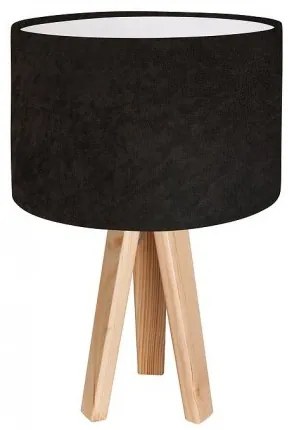 Timberlight Stolní lampa Luna černá + bílý vnitřek + dřevěné nohy
