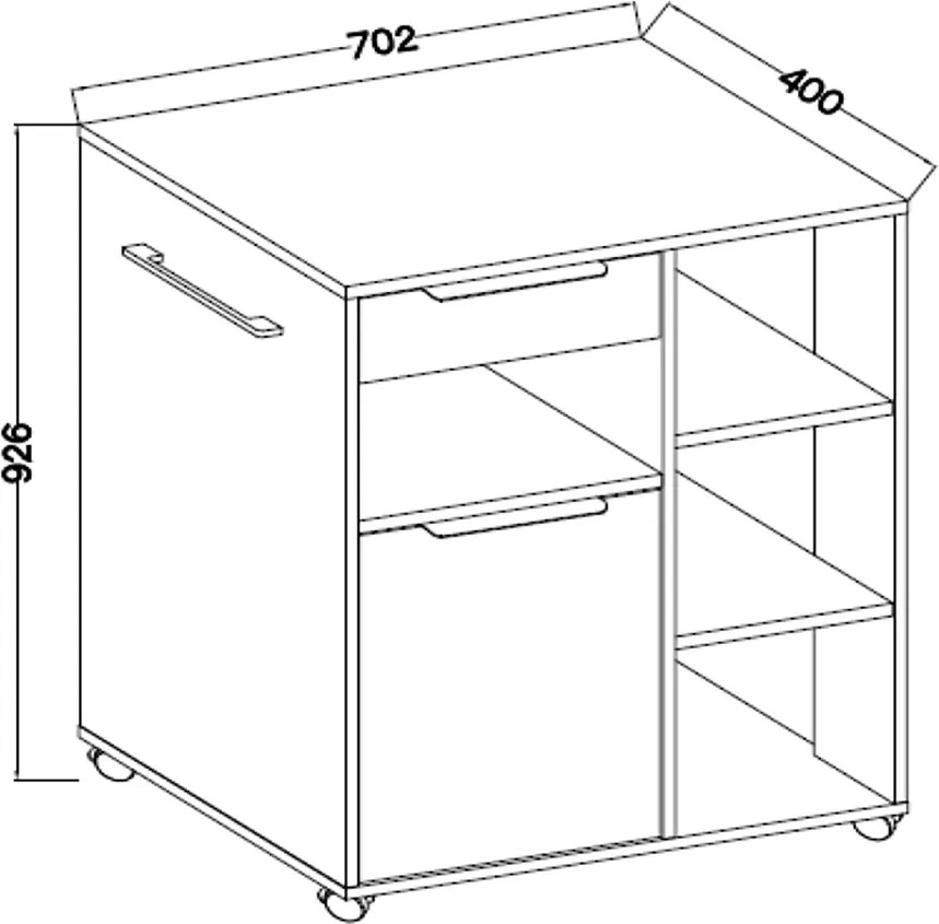 Kredenc příborník SOLEA | 70 cm | na kolečkách | artisan/kašmír