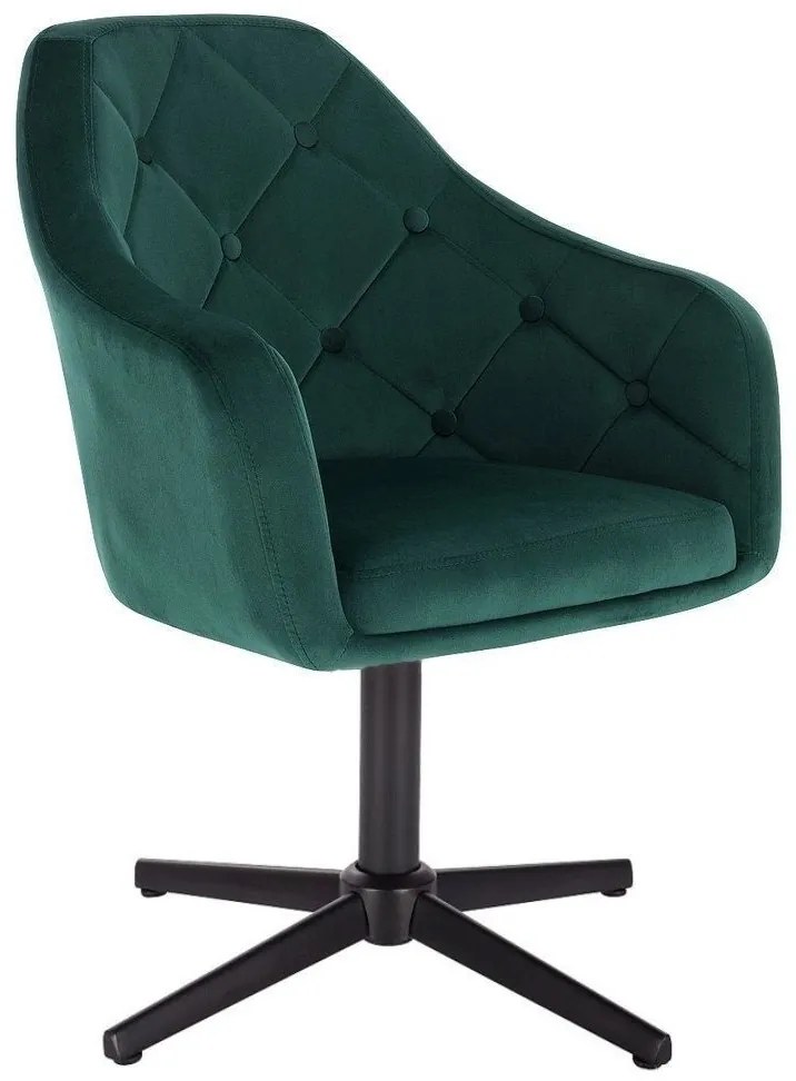 LuxuryForm DESIGN Otočné křeslo ANDORA VELUR na černém kříži - zelené