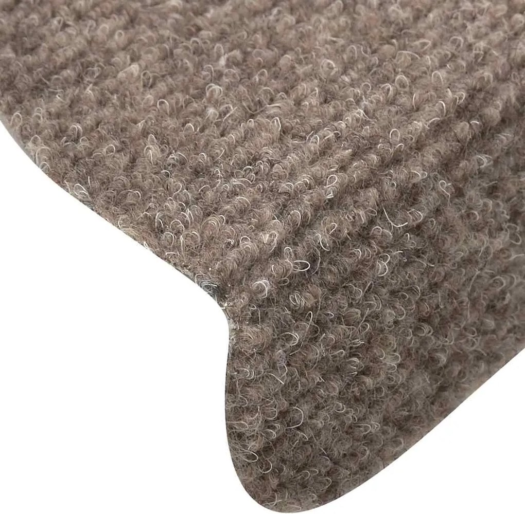 Schodové rohože samolepicí 30 ks 56 x 17 x 3 cm béžové půlkulaté 3365688