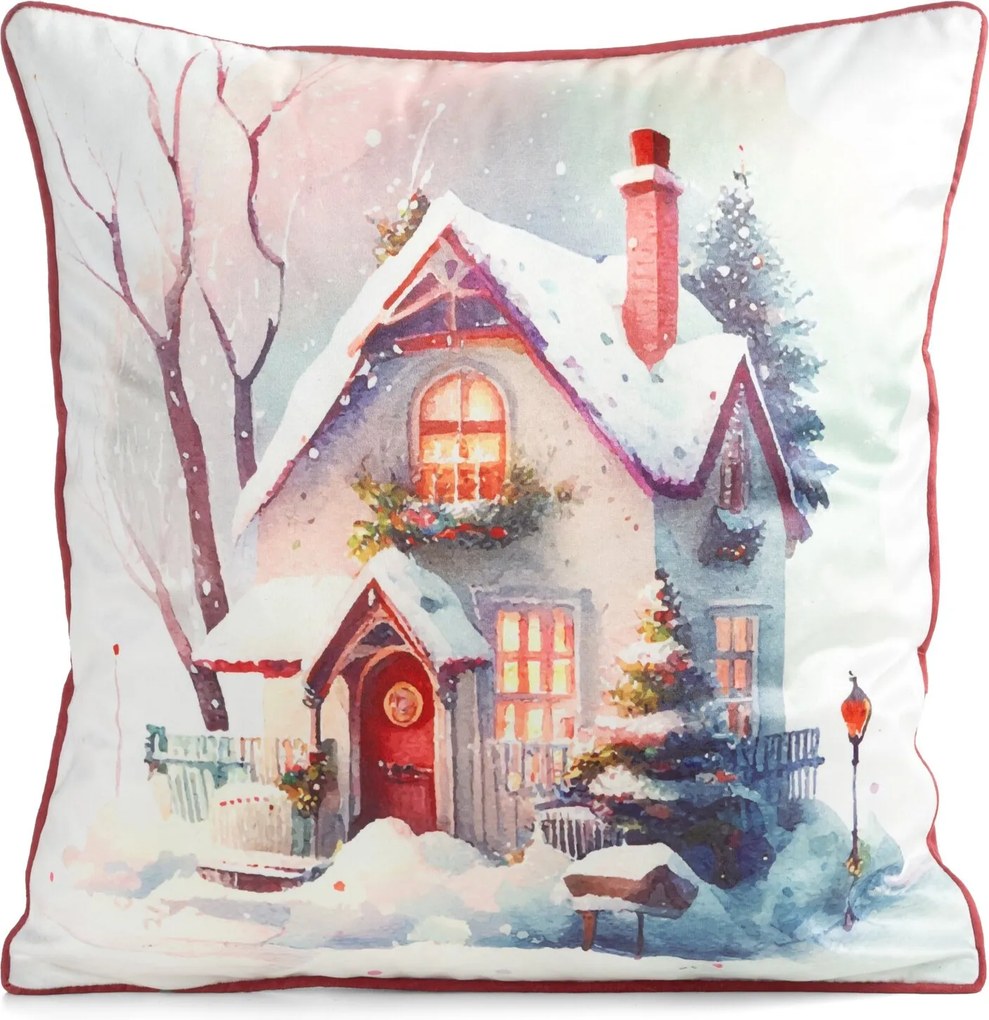 VÁNOČNÍ DEKORAČNÍ POVLAK NA POLŠTÁŘ COZY5 45X45 CM VZOROVANÝ