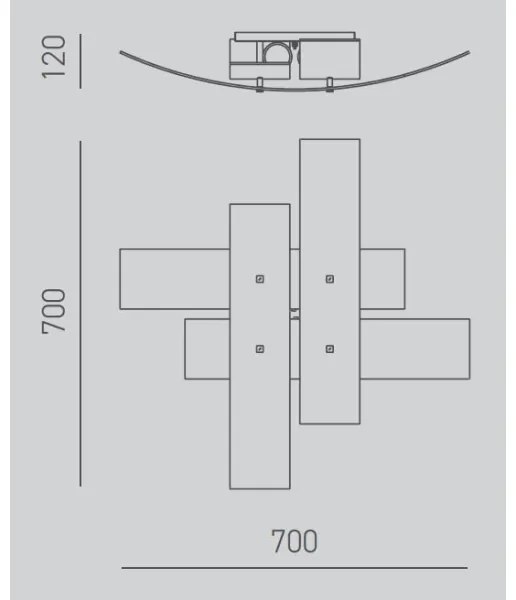 Gea Luce LARA P M arg - Stropní svítidlo LARA 2xE27/70W/230V 70 cm stříbrná