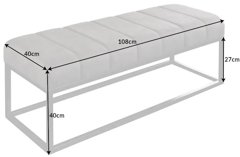 Designová lavice Halle 108 cm taupe samet