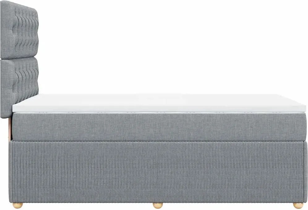 Box spring postel s matrací světle šedý 100 x 200 cm textil 3294274