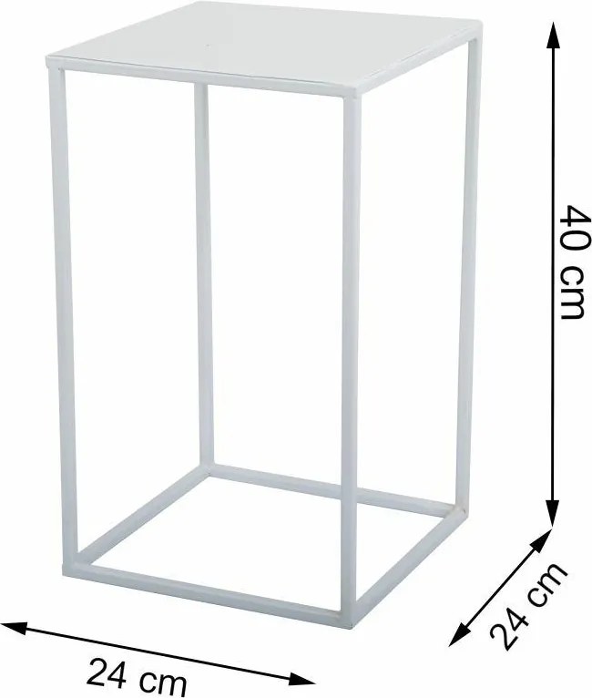 STOJAN NA KVĚTINÁČ SIMPLE 40X24X24 CM BÍLÁ