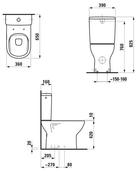 Laufen Lua WC mísa, Rimless, hluboké splachování, svislý odpad, bílá H8240870000001