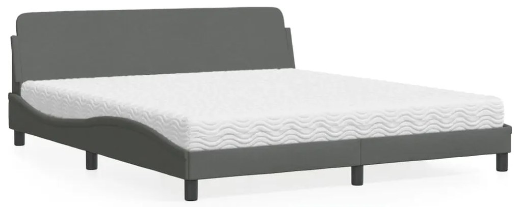 Postel s matrací Dover tmavě šedá 180 x 200 cm textil 3208445
