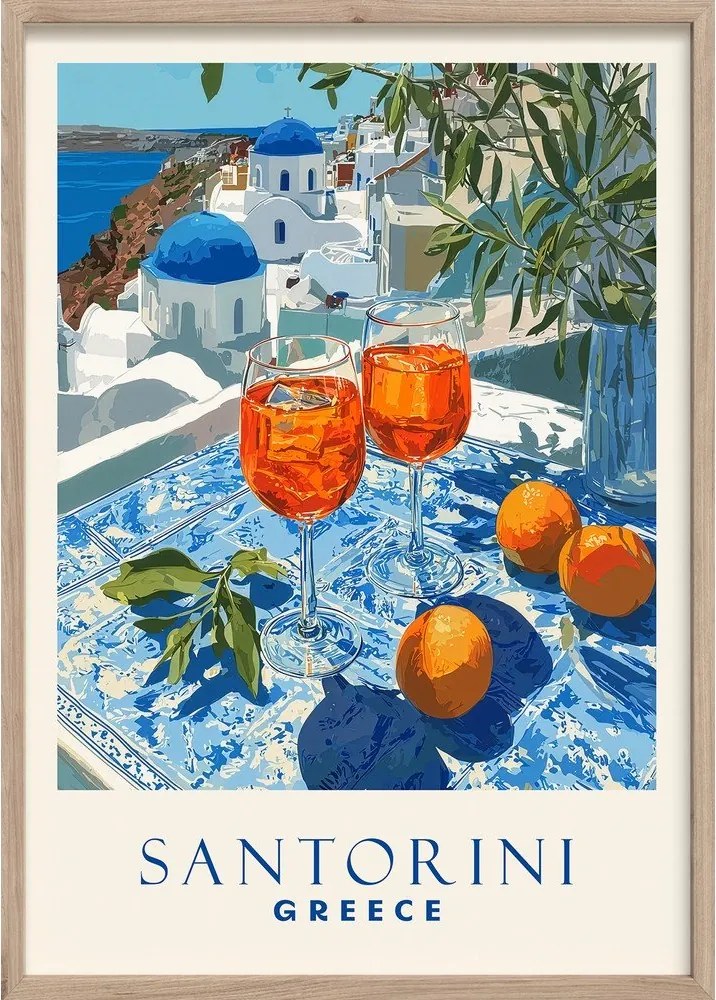 Tištěný obraz s rámem 50x70 cm Santorini – Styler