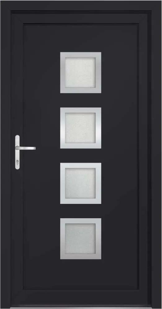 vidaXL Vchodové dveře bílé 108 x 208 cm PVC [3187854] Barva: antracitová zvenku / bílá uvnitř