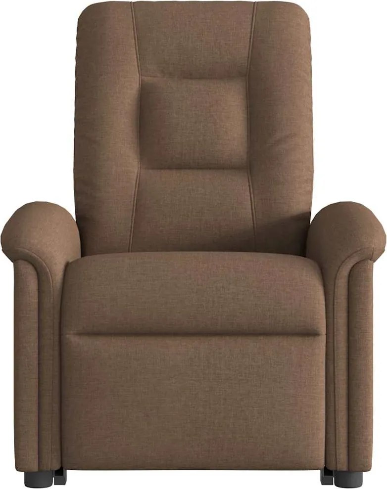 Zvedací polohovací křeslo hnědé textil 3303258