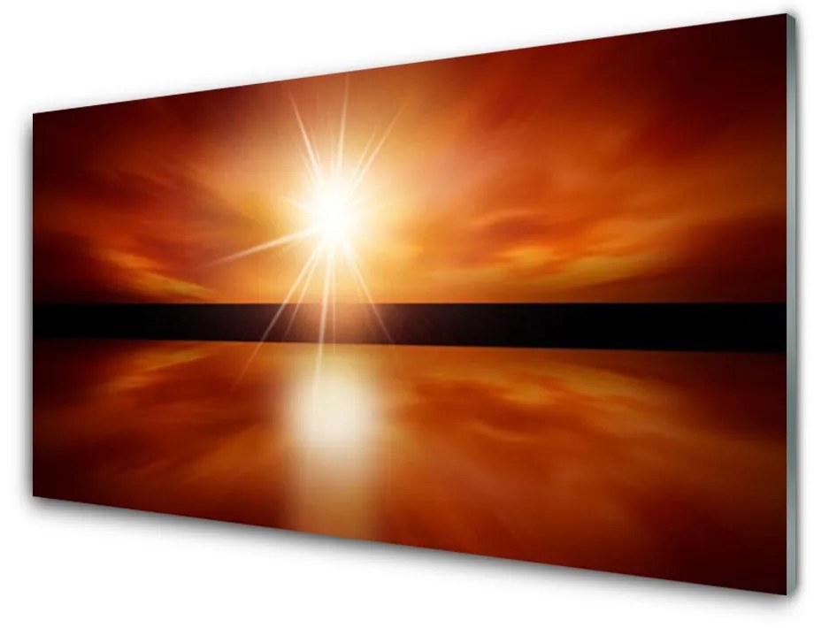 Obraz na skle Slunce Nebe Voda Krajina 100x50 cm