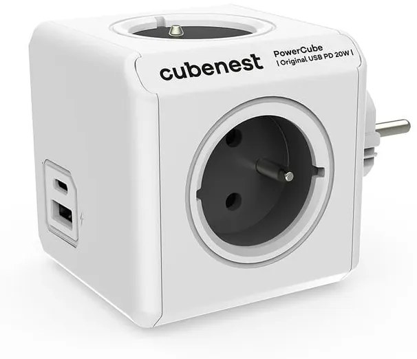 Rozbočovač PowerCube Original USB A+C PD 20 W, šedá