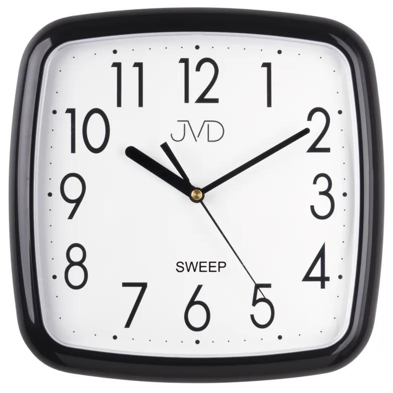 JVD Černé moderní nástěnné netikající tiché hodiny JVD sweep HP615.11