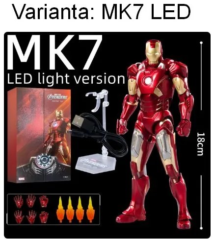 Svítící akční figurky Marvel - Iron Man Varianta: MK 7 LED