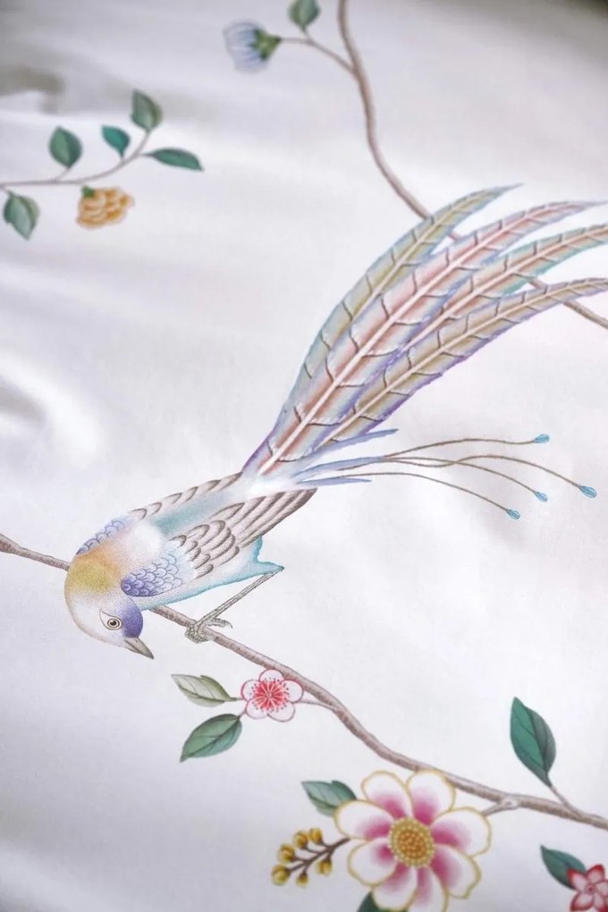 Pip Studio perkálové povlečení Bamboo Blossom bílý 140x200 + 70x90 cm (Kvalitní perkálové povlečení na jednolůžko v dárkovém boxu)