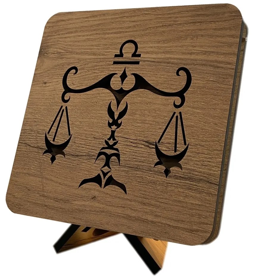 Li-Go Znamení "Váhy" lampa 19x19cm provedení povrchu: dub světlý