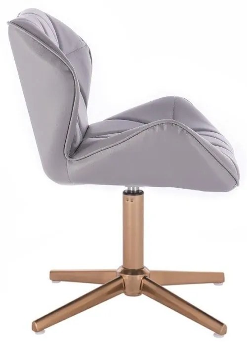 LuxuryForm DESIGN Otočná židle MILANO na zlatém kříži - šedá