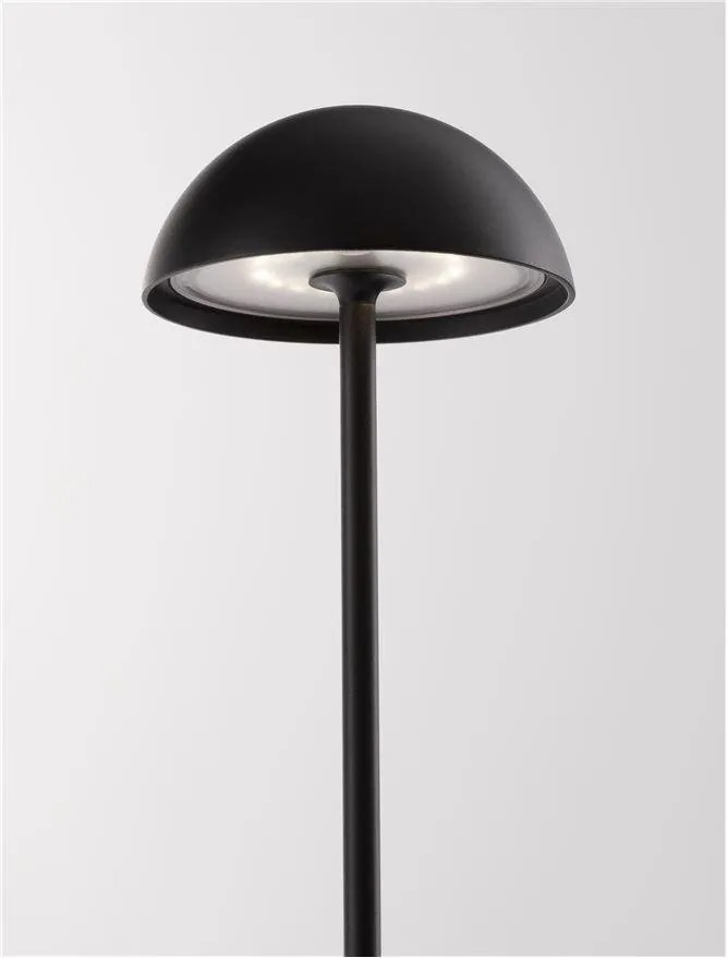 NV 9281381 Venkovní stolní lampa ROSE černý hliník a akryl LED 1W 3000K 5V DC IP54 vypínač na těle / USB kabel - NOVA LUCE