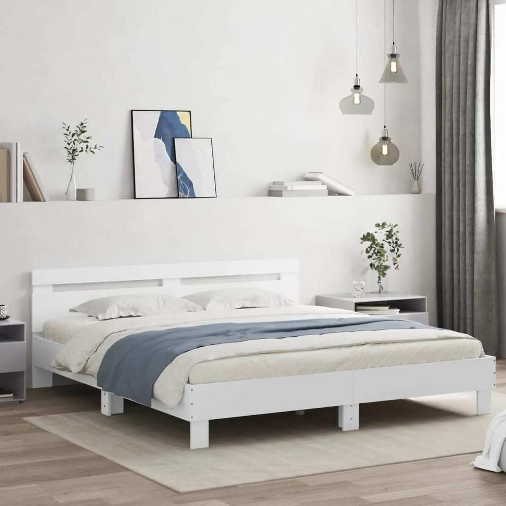 vidaXL Rám postele s čelem 180 x 200 cm kompozitní dřevo [3207399] Barva: hnědý dub