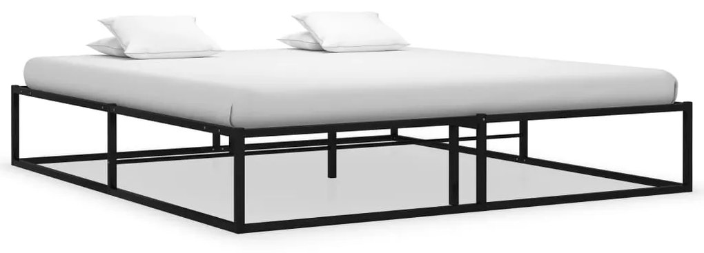 324790 vidaXL Rám postele černý kov 180 x 200 cm
