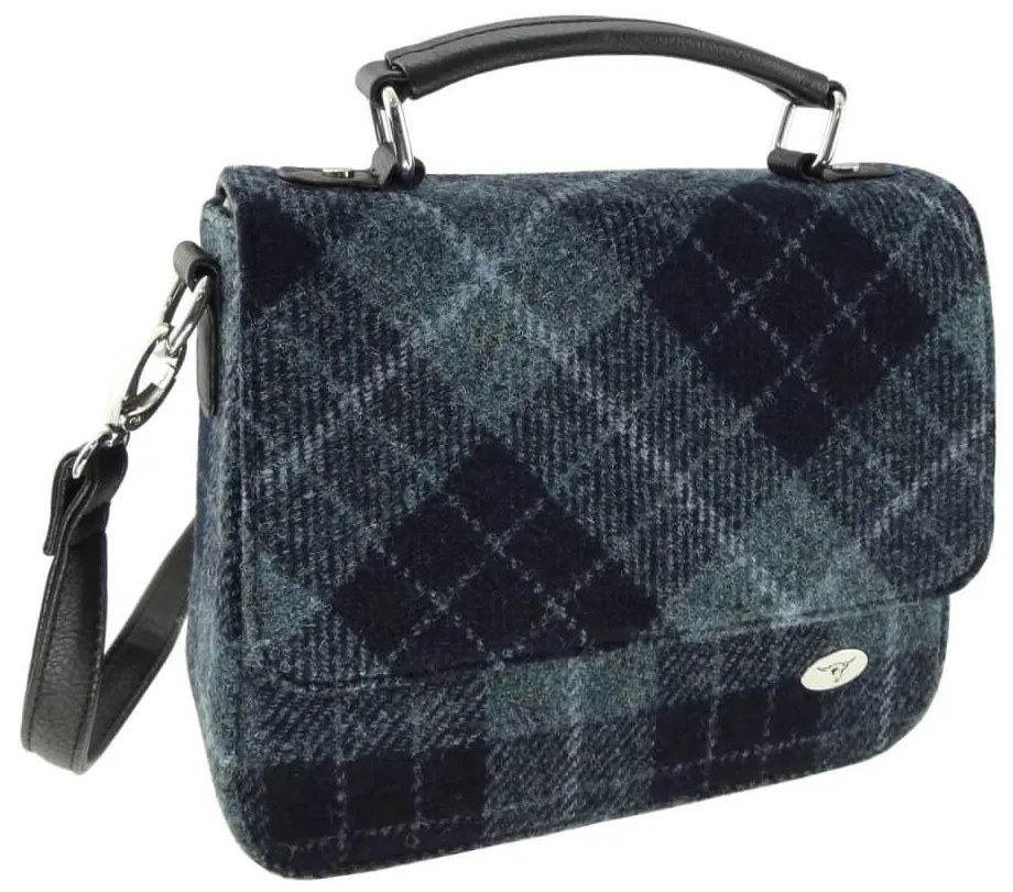 Kabelka Thurso Harris Tweed - Grey Black Tartan