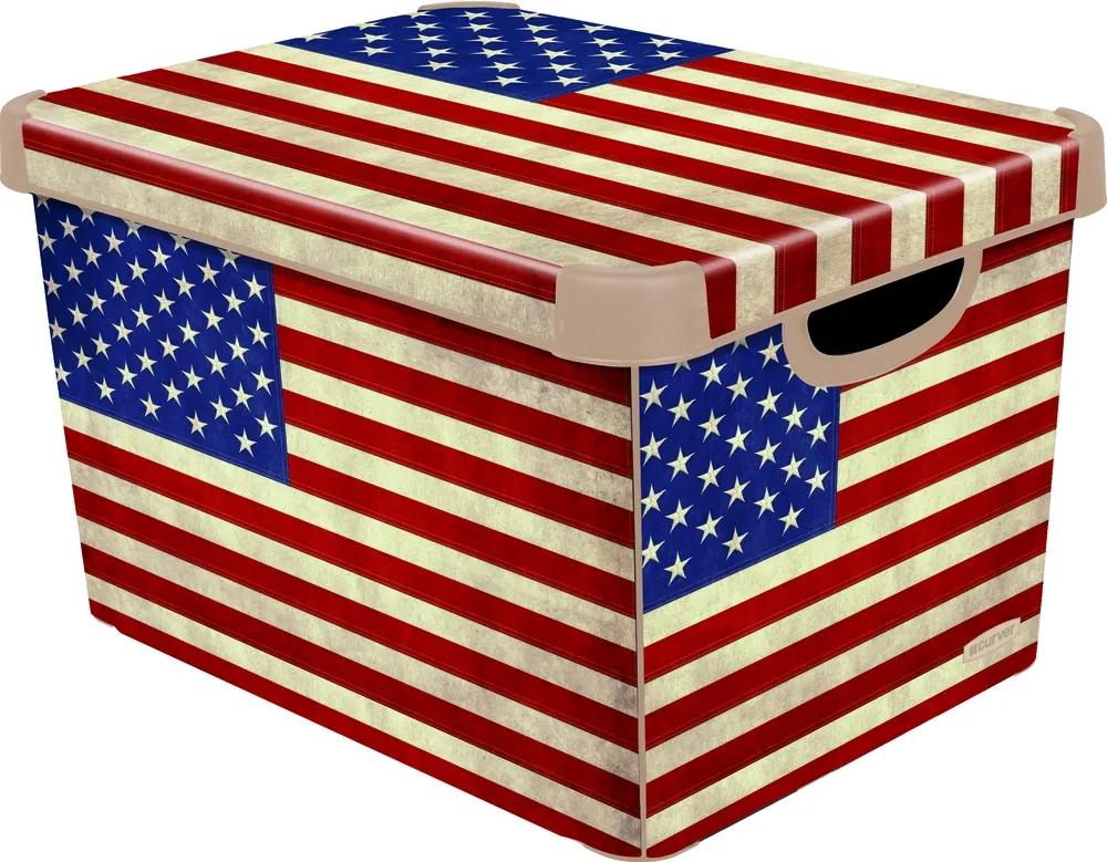 Curver Dekorativní úložný box - L - AMERICAN FLAG 04711-A33