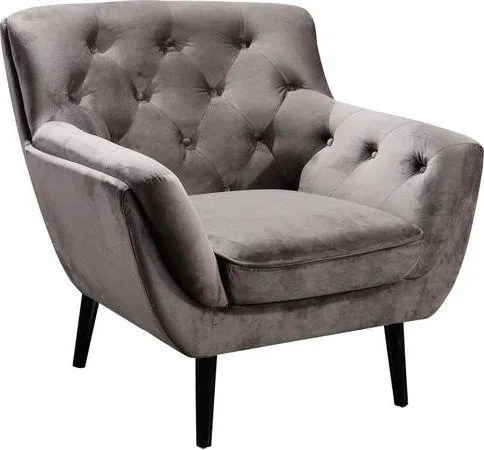 XXXLutz KŘESLO CHESTERFIELD, dřevo, textil, šedá, černá Stylife - Křesla klasická - 001491003201