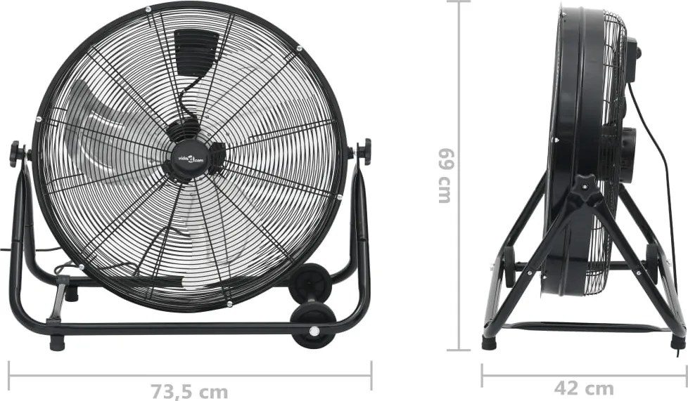 vidaXL Průmyslový bubnový ventilátor 60 cm 172,5 W černý