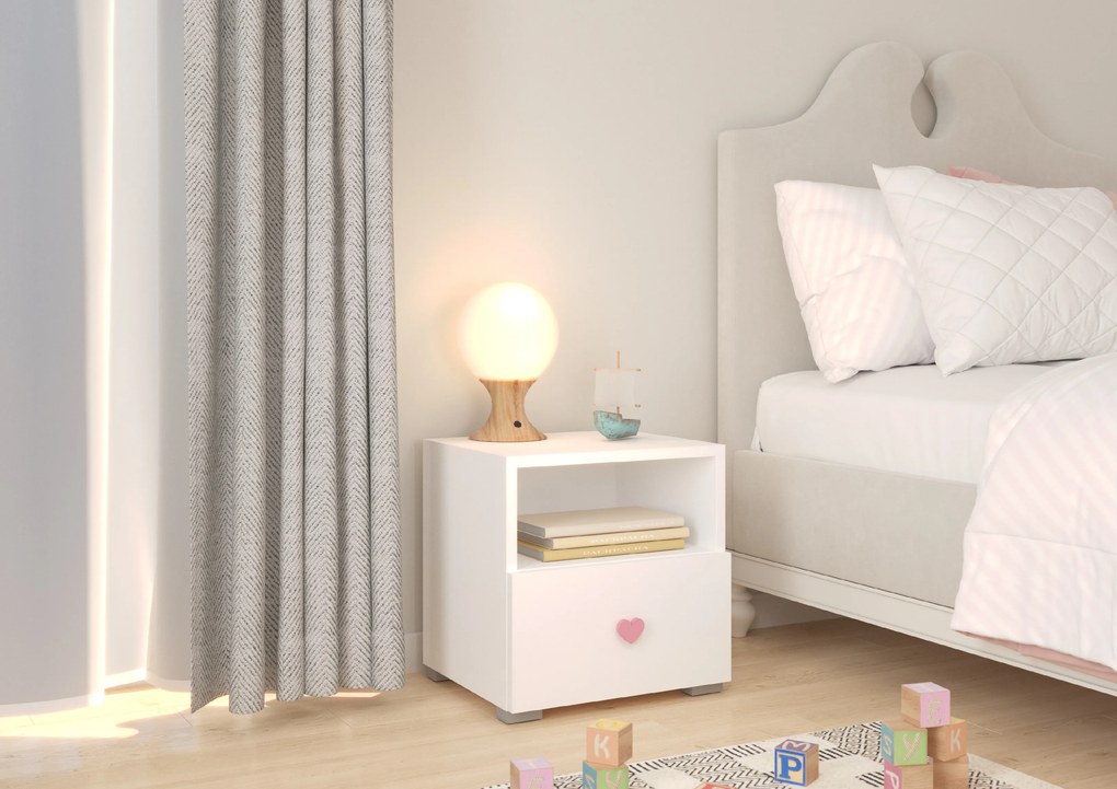 ADRK Furniture Noční stolek se zásuvkou EMI NS-EMI-W-UCH-3-L009