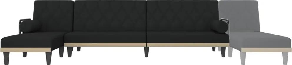 vidaXL Rozkládací pohovka ve tvaru L 260x140x70 cm textil [3157274] Barva: Černá