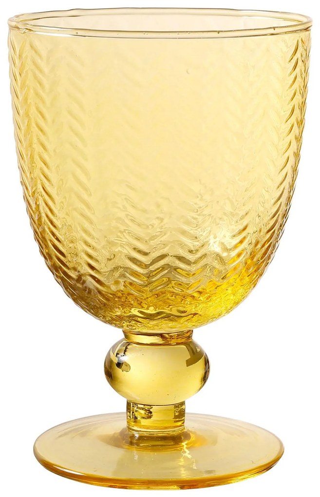 CÔTÉ TABLE Sklenička na víno Mycenes Jaune 250 ml, žlutá barva, sklo 250 ml