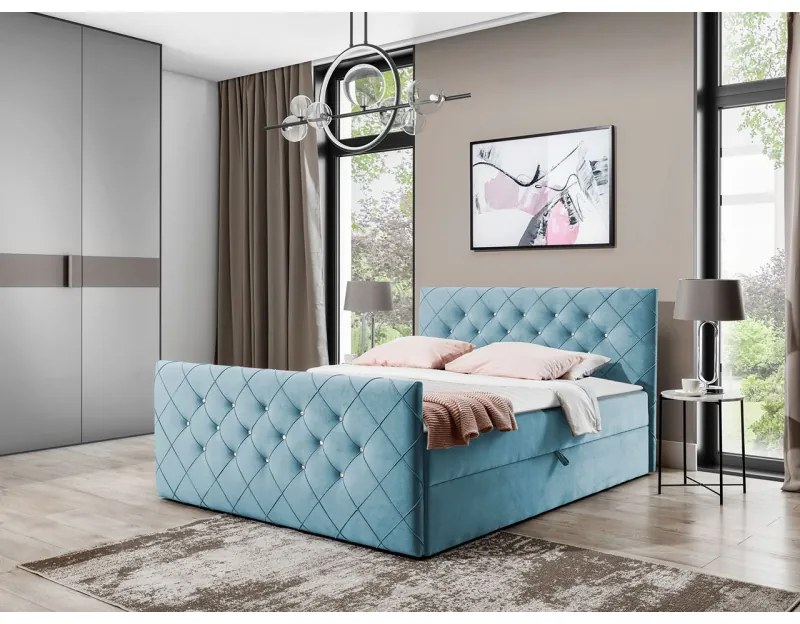 Kontinentální postel Dotan, Rozměr postele: 200x200, Barva:: Amor Velvet 4308