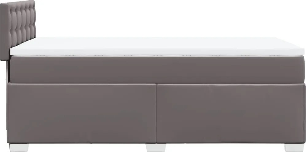 Box spring postel s matrací šedá 100x200 cm umělá kůže 3286110