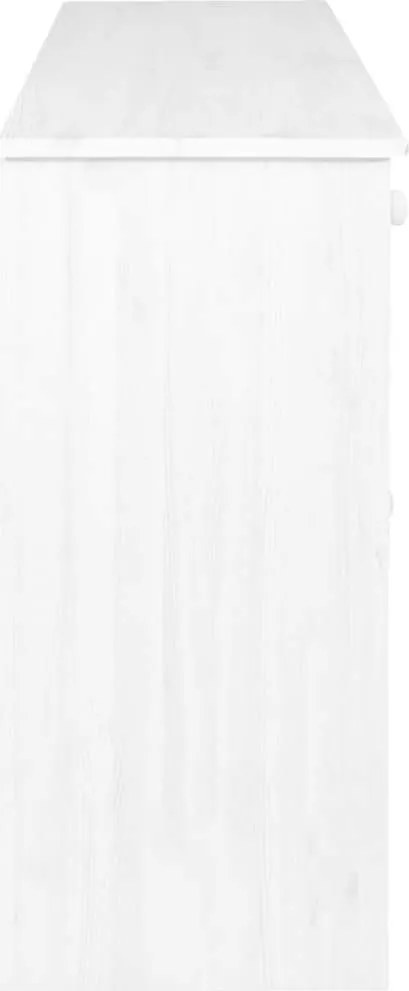 vidaXL Příborník se 6 zásuvkami 113 x 35 x 73 cm masivní borovice [337038] Barva: Bílá